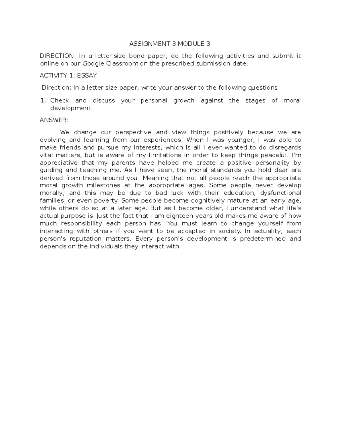 Uno Assignment Documents ASSIGNMENT 3 MODULE 3 DIRECTION In A 