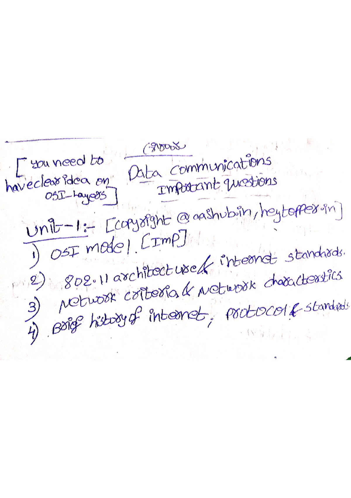 Data Communication Imp Question - (grows haveclear on you need idea to ...