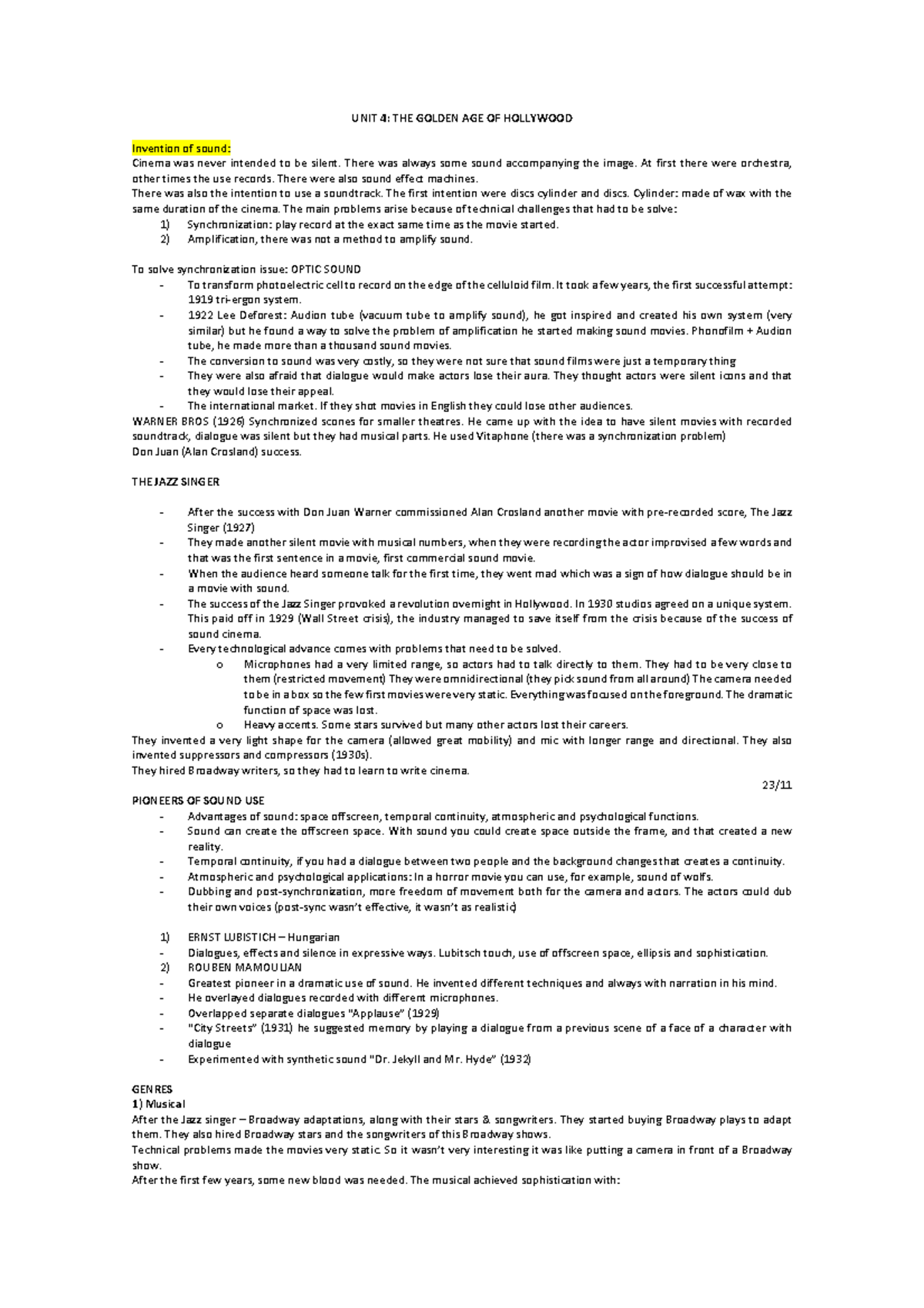 HCAV 2 Parte - History of the audiovisual communication - UNIT 4: THE ...