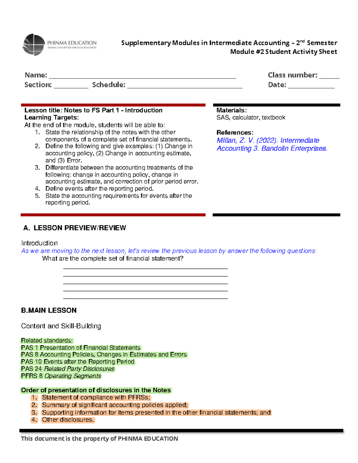 Reviewer 188 Mod2 - Notes - Module # 2 Student Activity Sheet Name ...