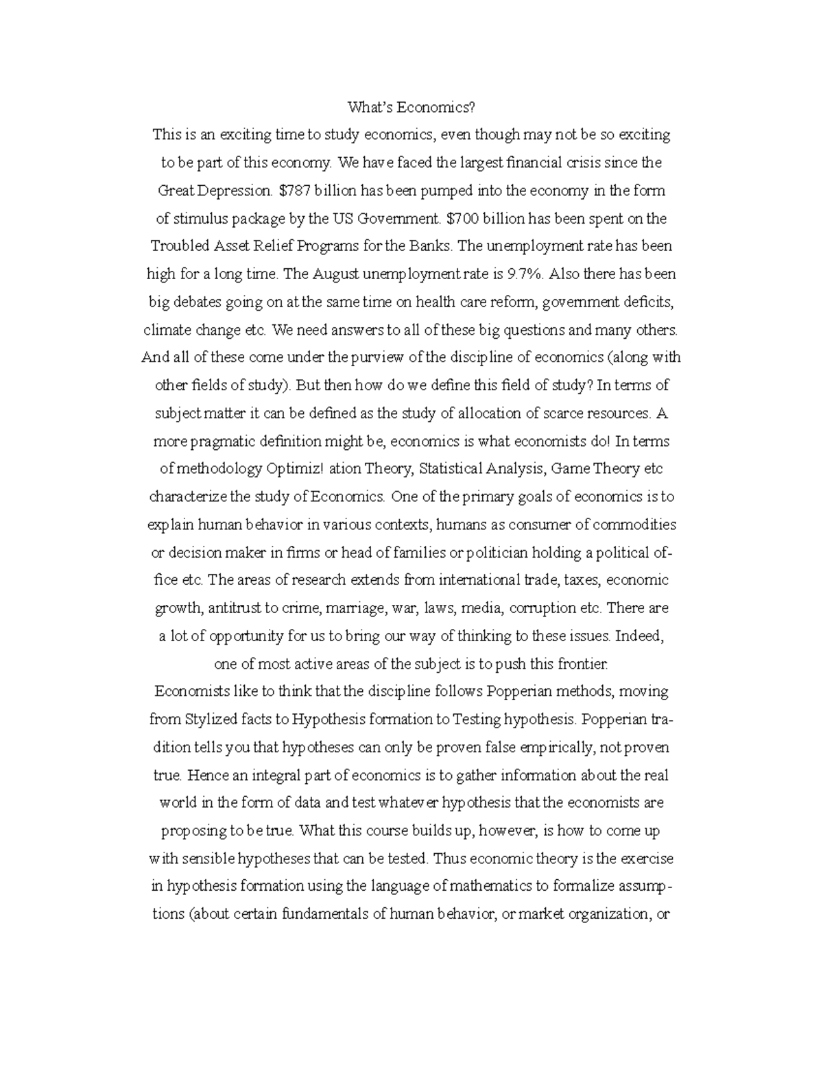 ECON 501 - Intermediate Micro notes for the year '23, spring semester ...