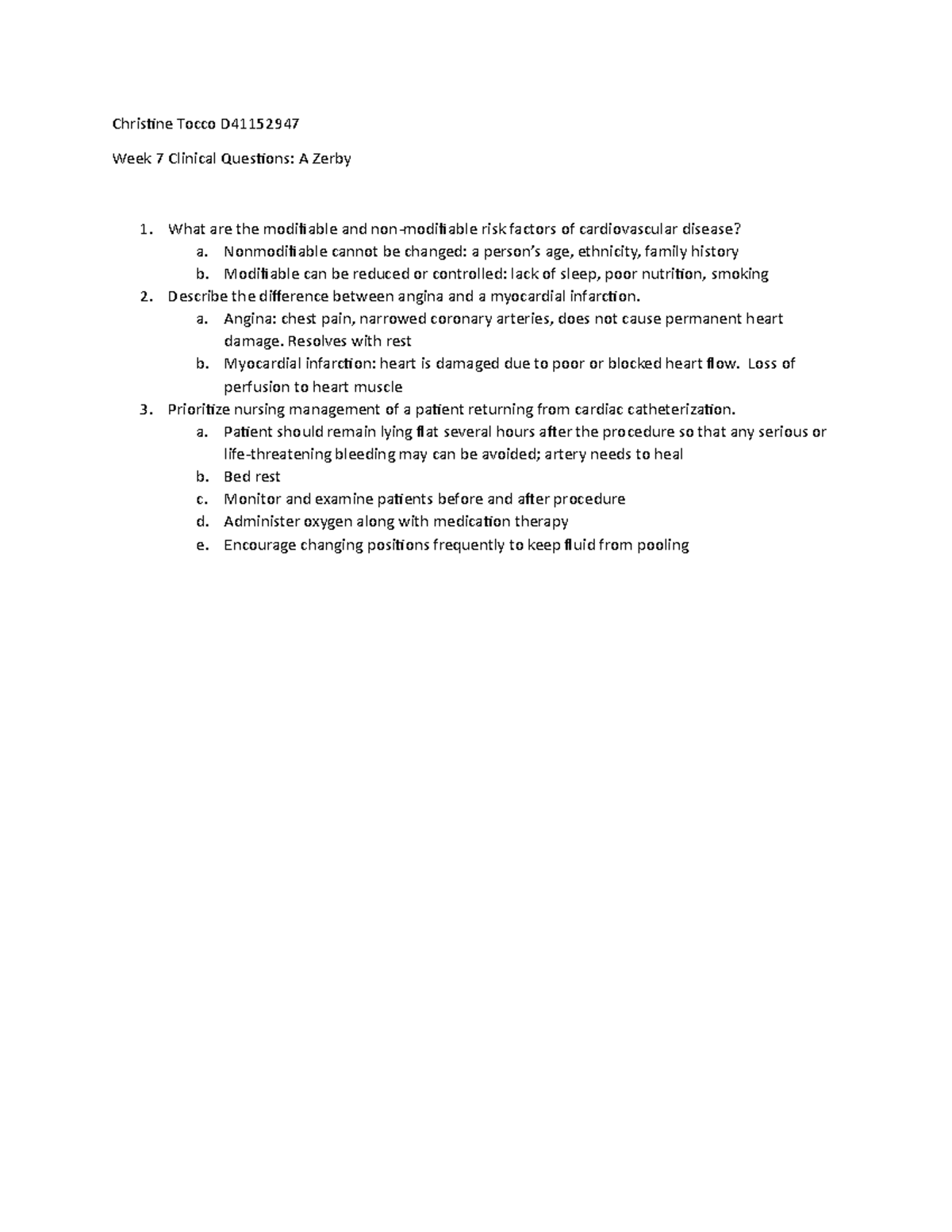 Week 7 Pre Clinical - NR-324 - Chamberlain University - Studocu