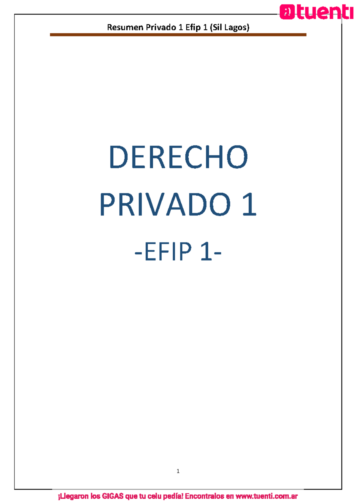 EFIP I: Derecho Privado I - Warning: TT: undefined function: 32 DERECHO PRIVADO 1 -EFIP 1 ...