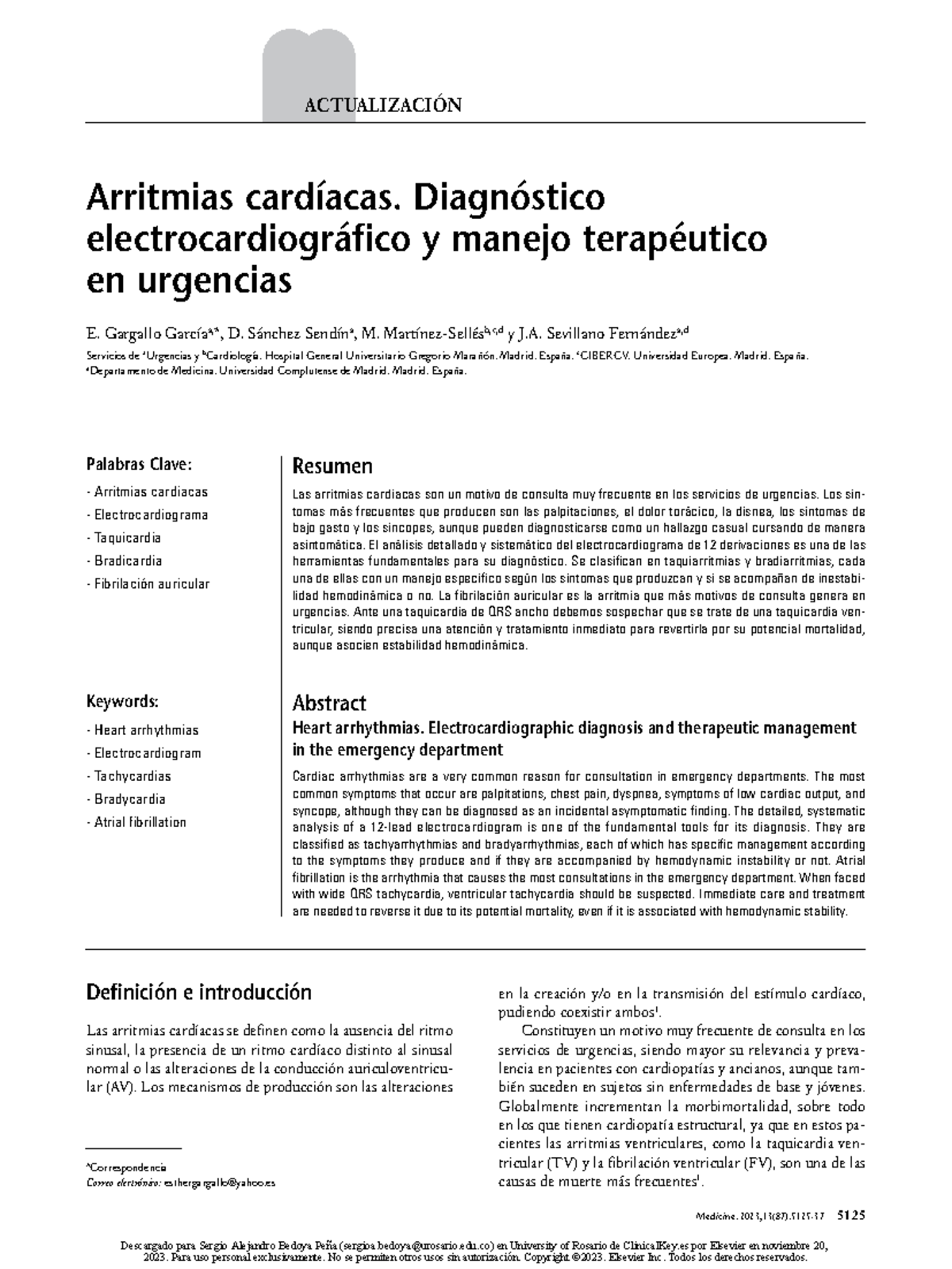 Arritmias cardiacas, diagnóstico y tratamiento en urgencias Elsevier ...