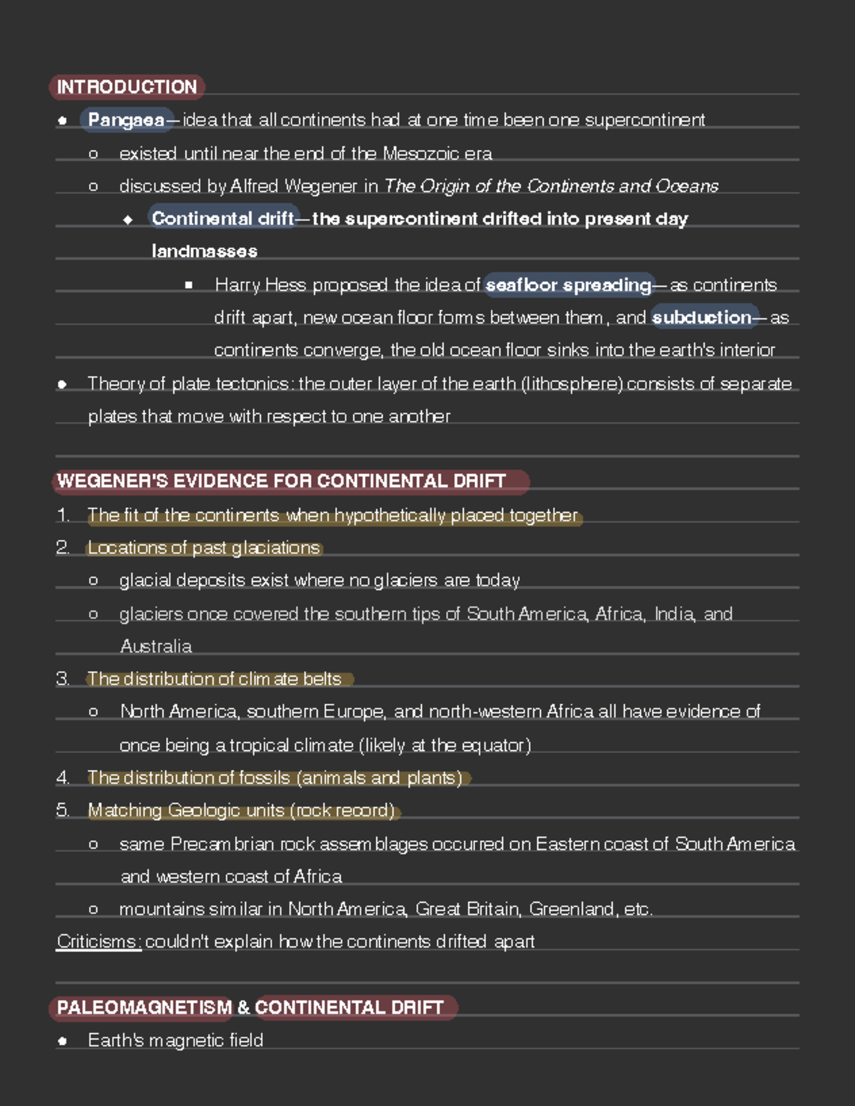 The Way the Earth Works: Plate Tectonics - INTRODUCTION Pangaea—idea ...