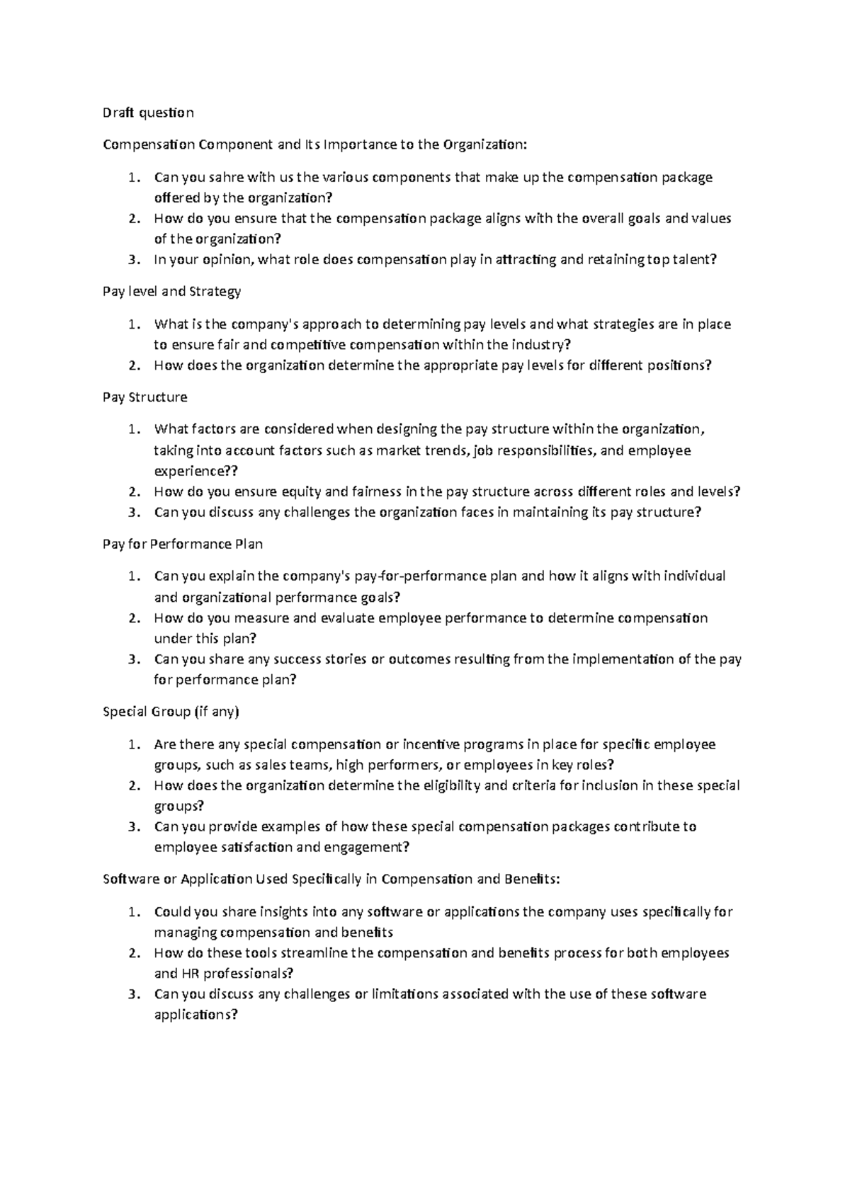 Draft question - Draft question Compensation Component and Its ...