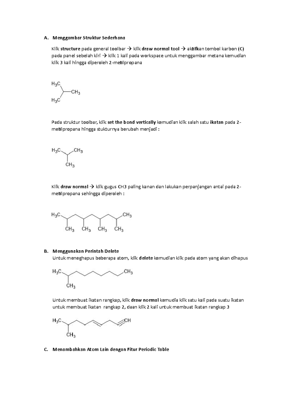 Cara Menggunakan Chemdraw - A. Menggambar Struktur Sederhana Klik ...