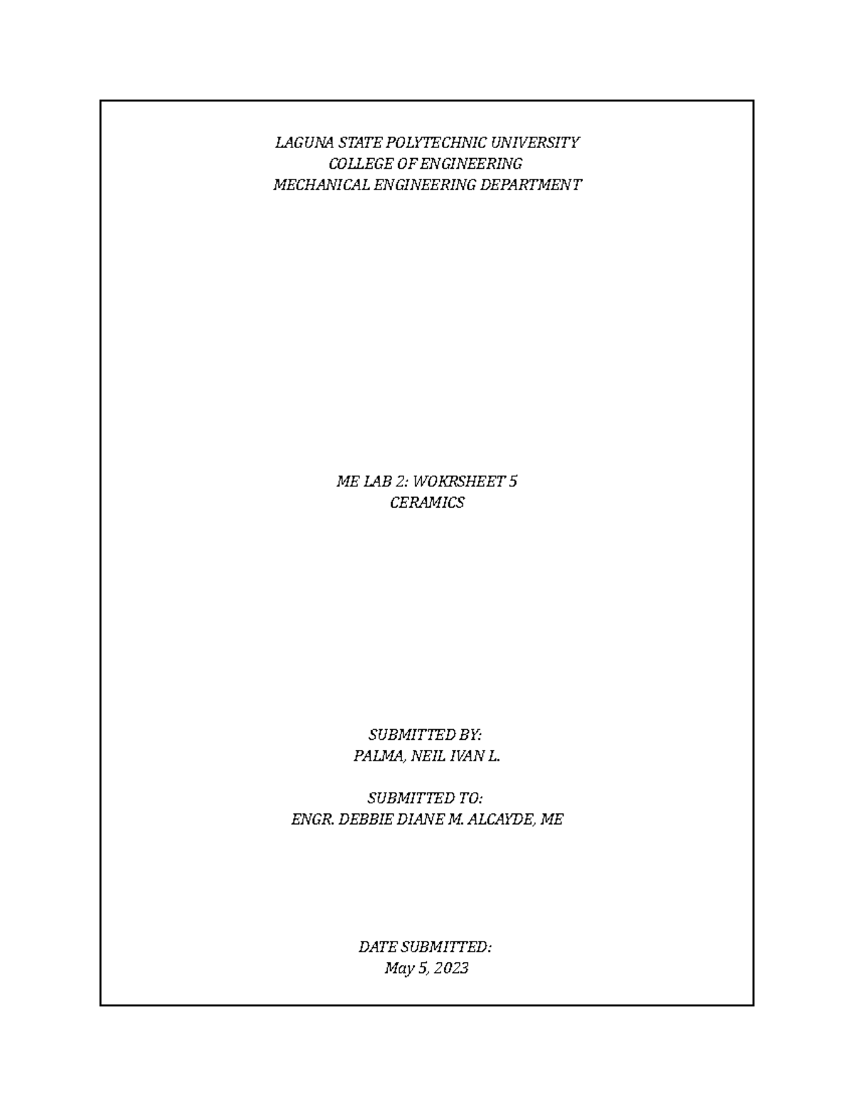 Worksheet 5 Melab 2 - sdasdasdasd - LAGUNA STATE POLYTECHNIC UNIVERSITY ...
