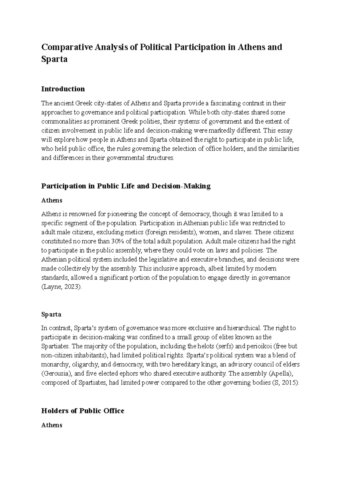 HIST 1421-01 - AY2024-T5 Written Assignment Unit 1 - Comparative ...