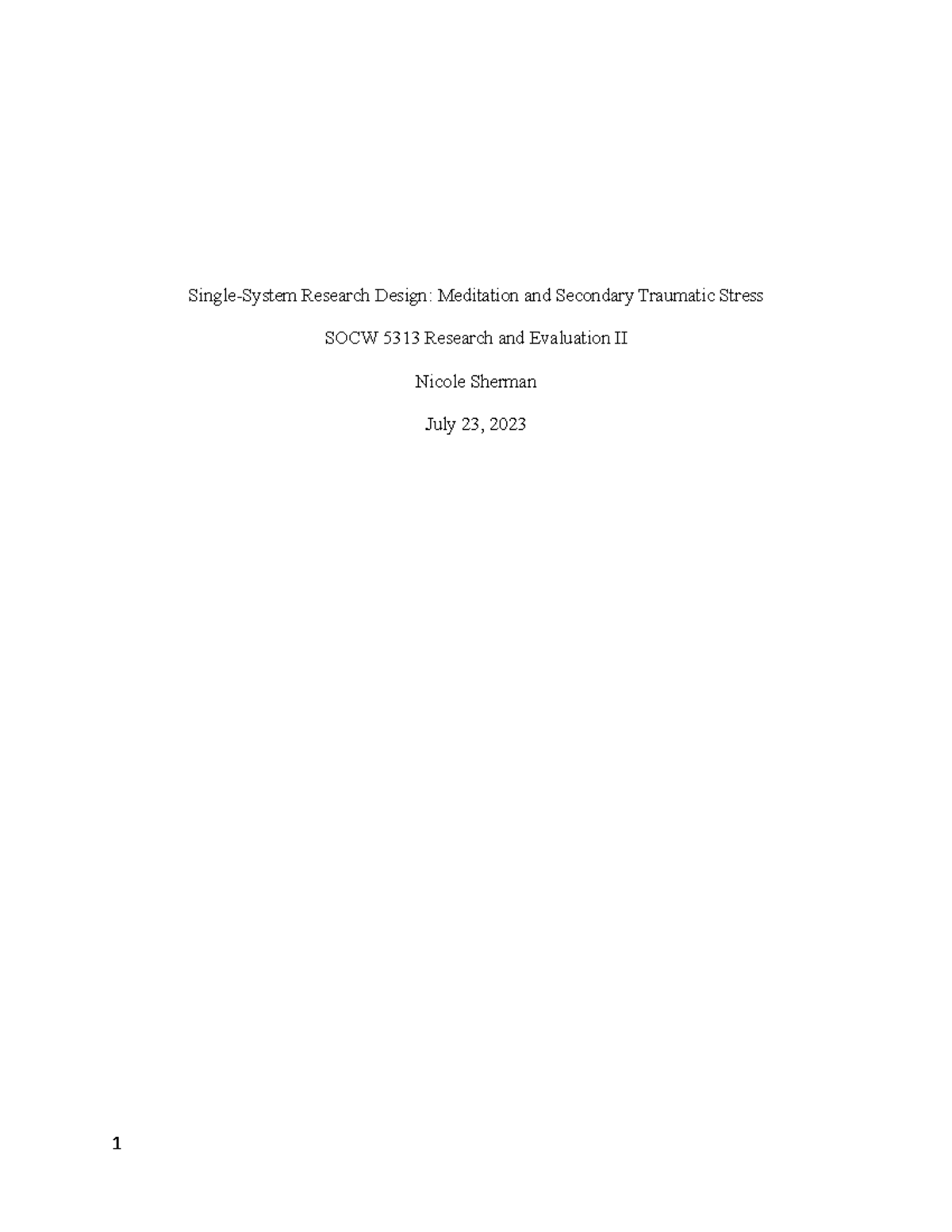 SSRD draft - SSRD - SOCW 5313 - UT Arlington - Studocu