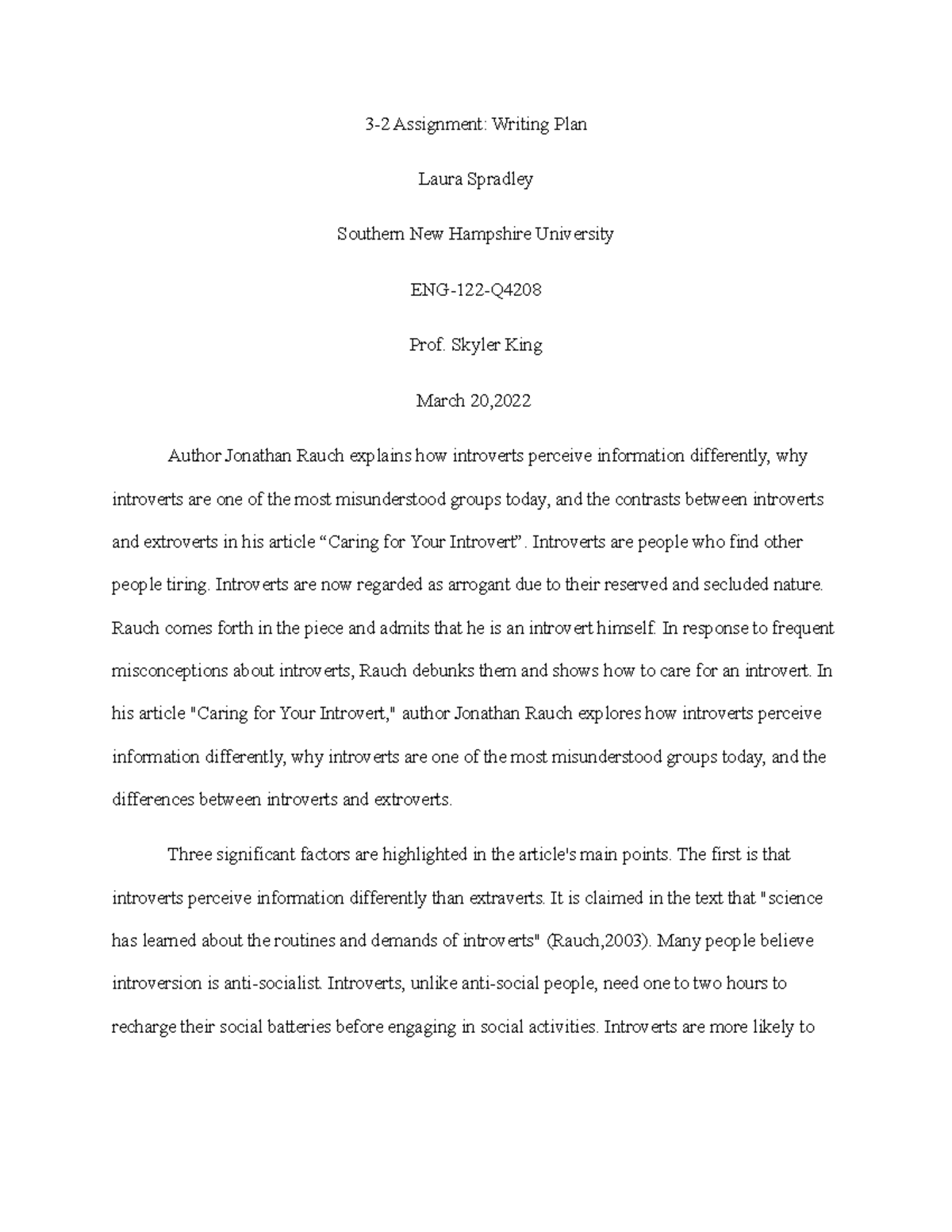 3-2 Assignment-Writing Plan - 3-2 Assignment: Writing Plan Laura ...