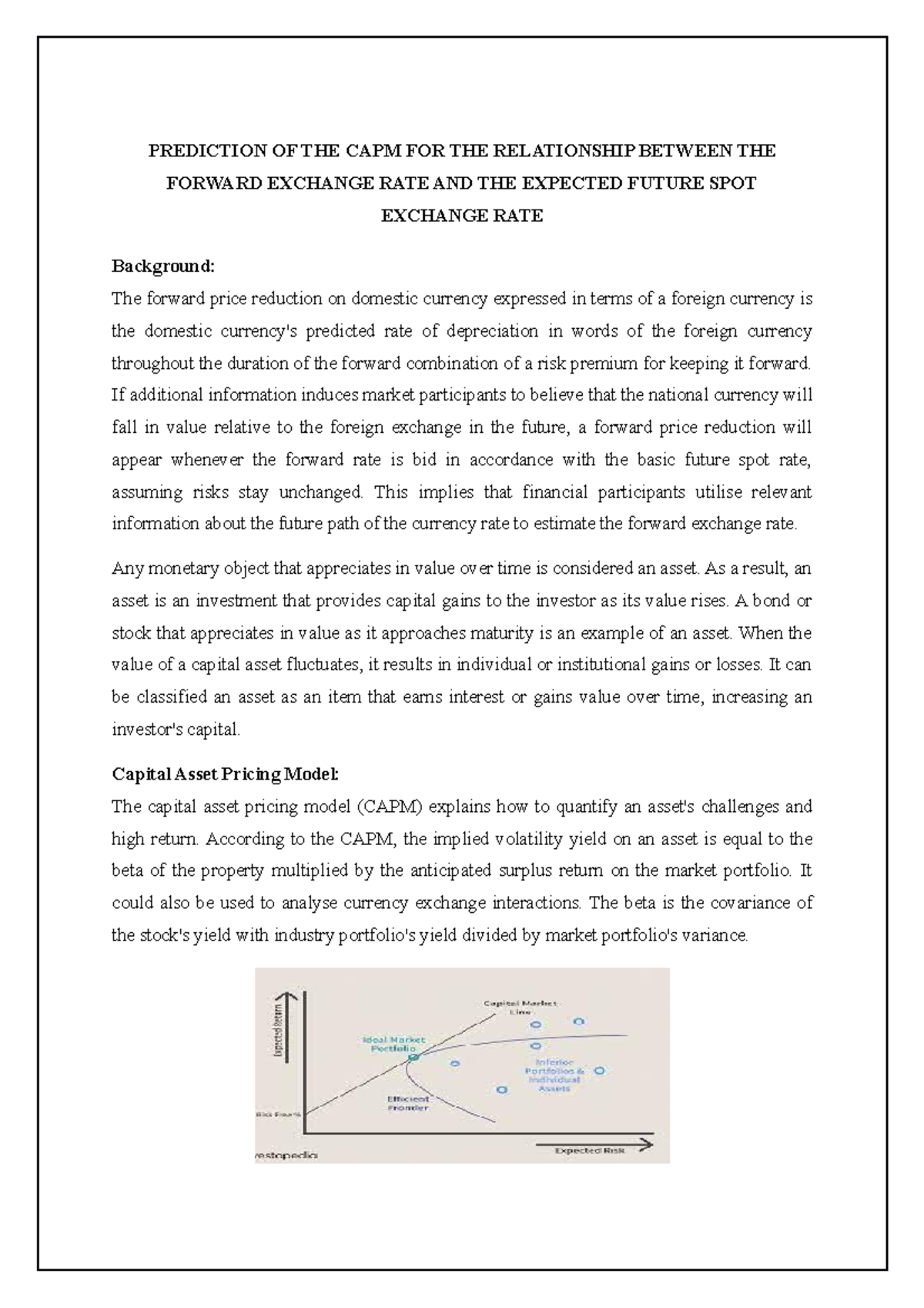 CAPM - Detail about Capital Asset Pricing Model - PREDICTION OF THE ...