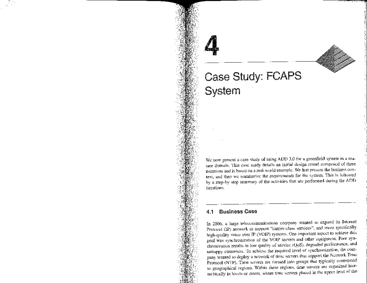 Fcaps Case Example - Case Study: FCAPS System We now present a case study of using ADD 3 for a ...