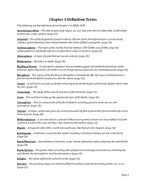 Chapter 5 Definition - Chapter 5 Definition Terms The following are key ...