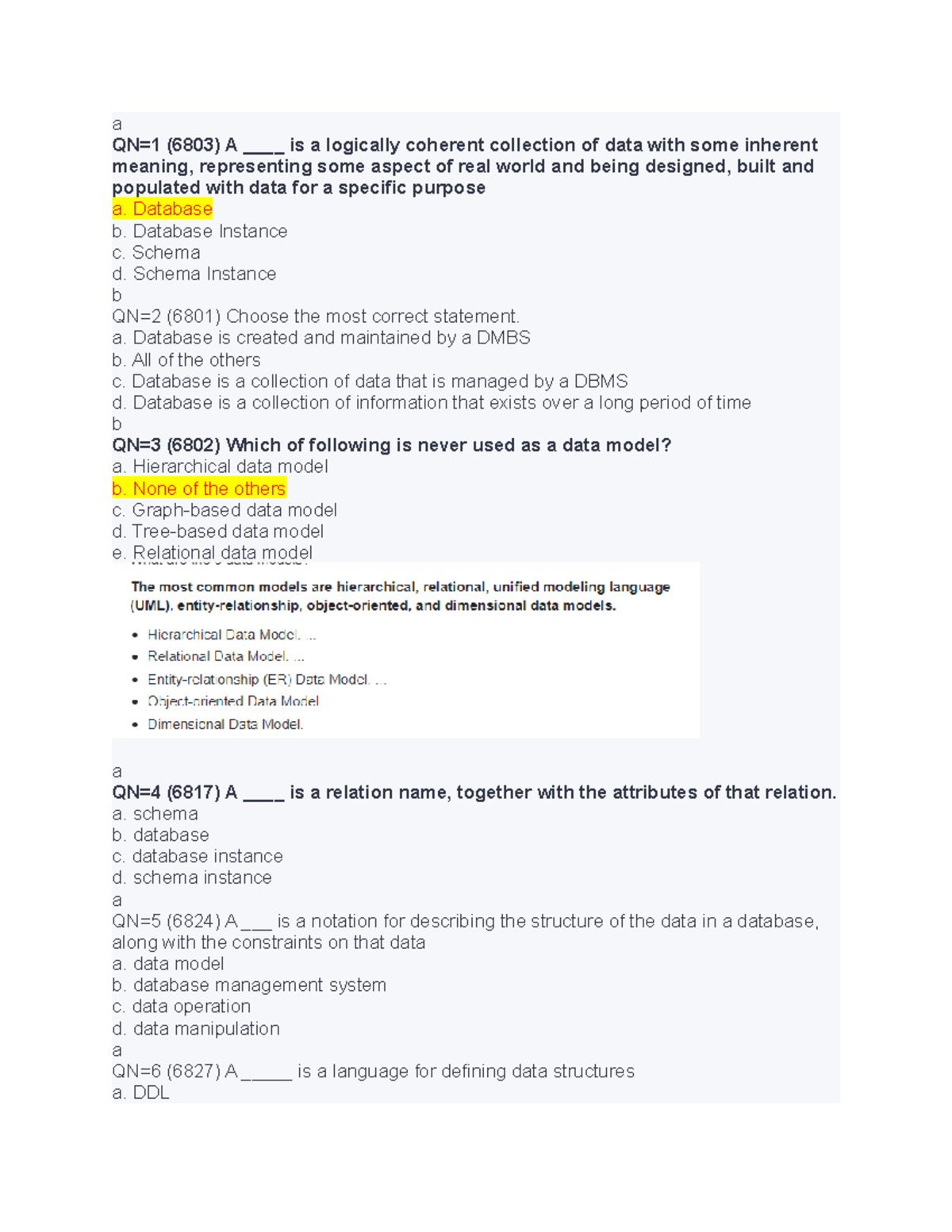 BDI - TÀI LIỆU - a QN=1 (6803) A ____ is a logically coherent collection of data with some - Studocu