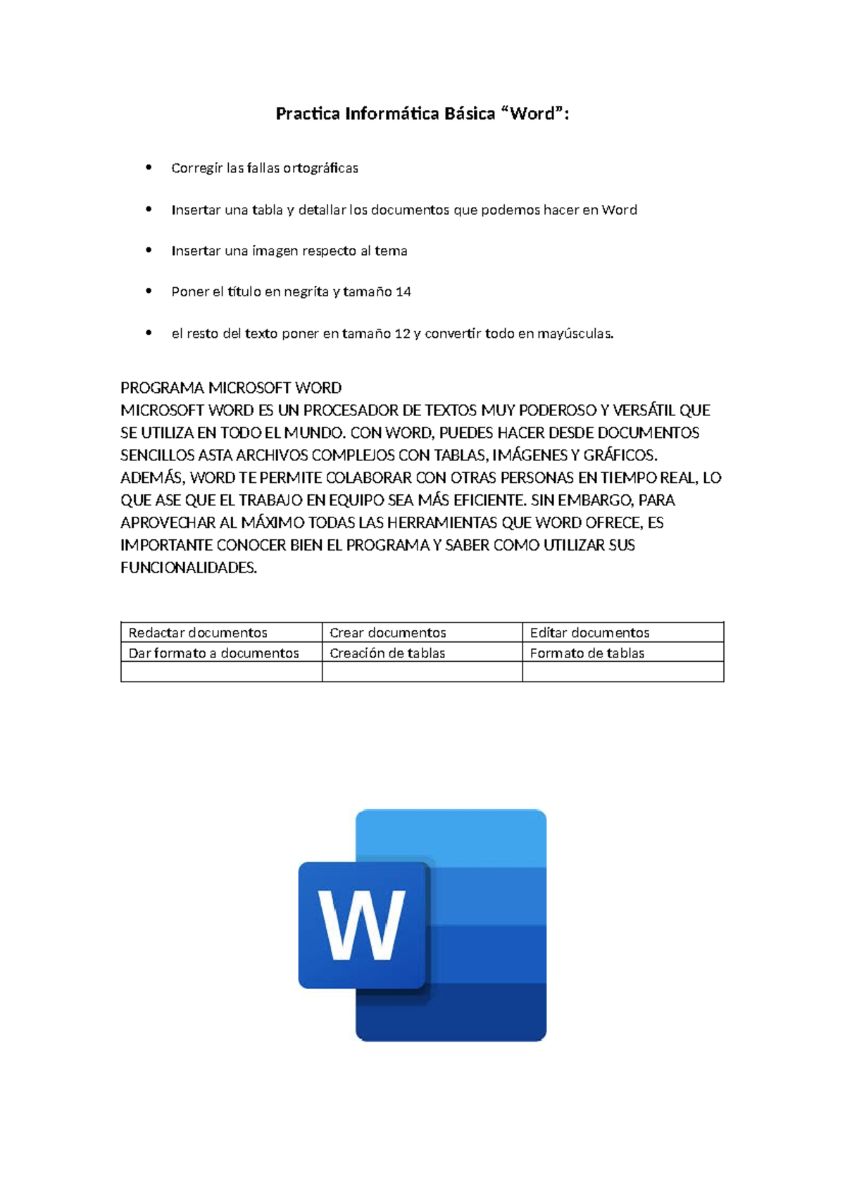 Practica Informática Básica Word - Practica Informática Básica “Word ...