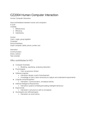 Module 0 Summary Introduction - Introduction to HCI CZ2004 Human–Computer Interaction TextBook ...