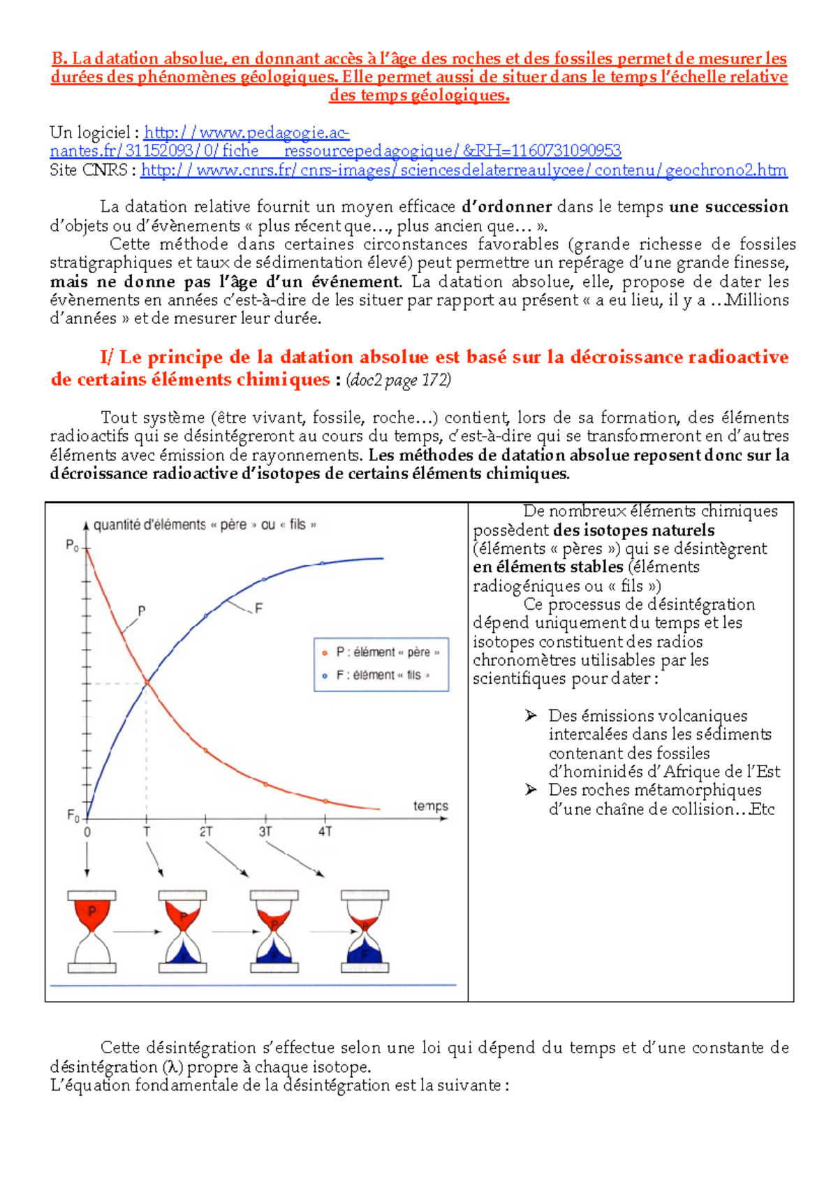 Cours datation absolue - B. La datation absolue, en donnant accès à l ...