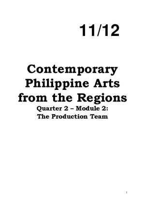 4 Q2 Conarts - Contemporary Arts Module 4 for Second Quarter - 11 ...