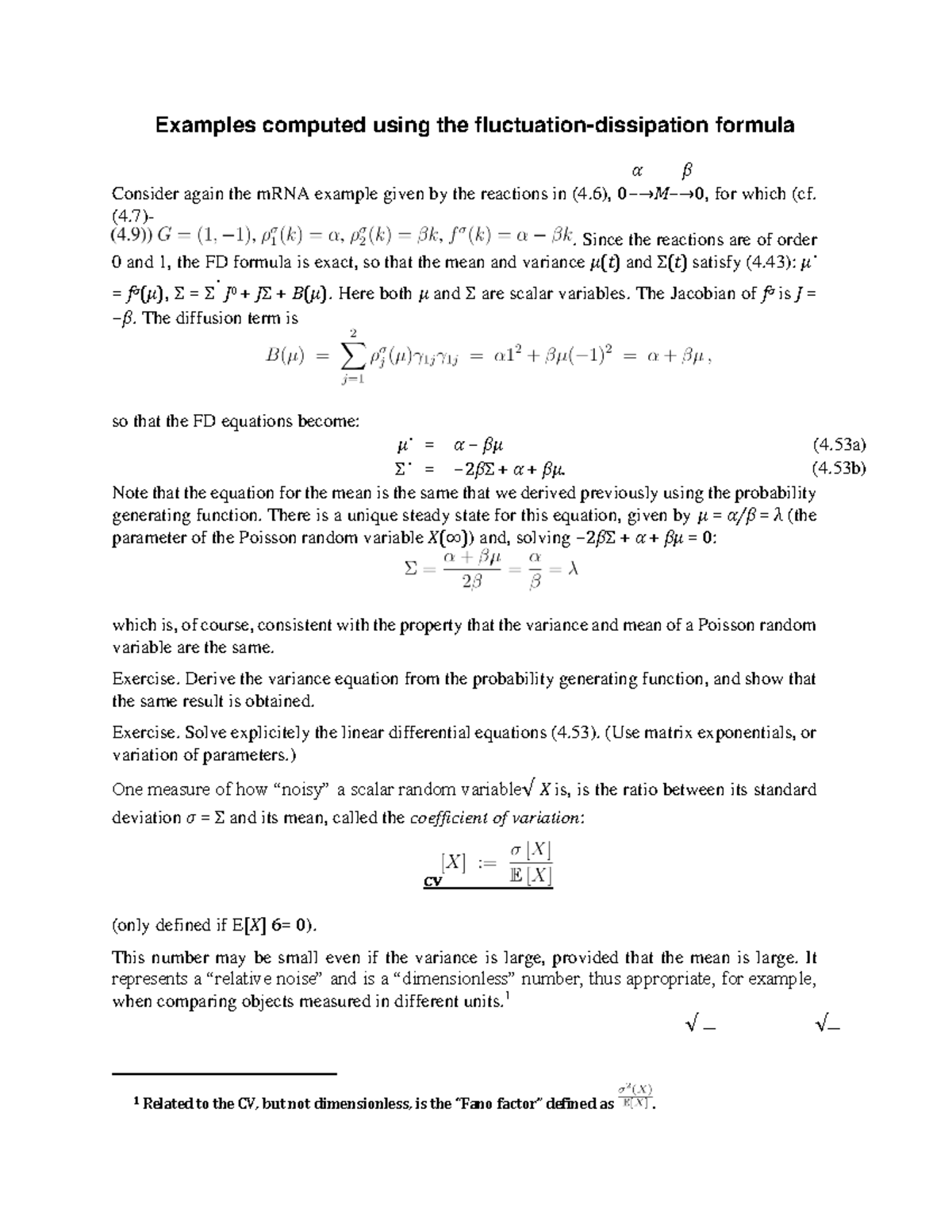 Examples computed using the fluctuation-dissipation formula - (4 ...