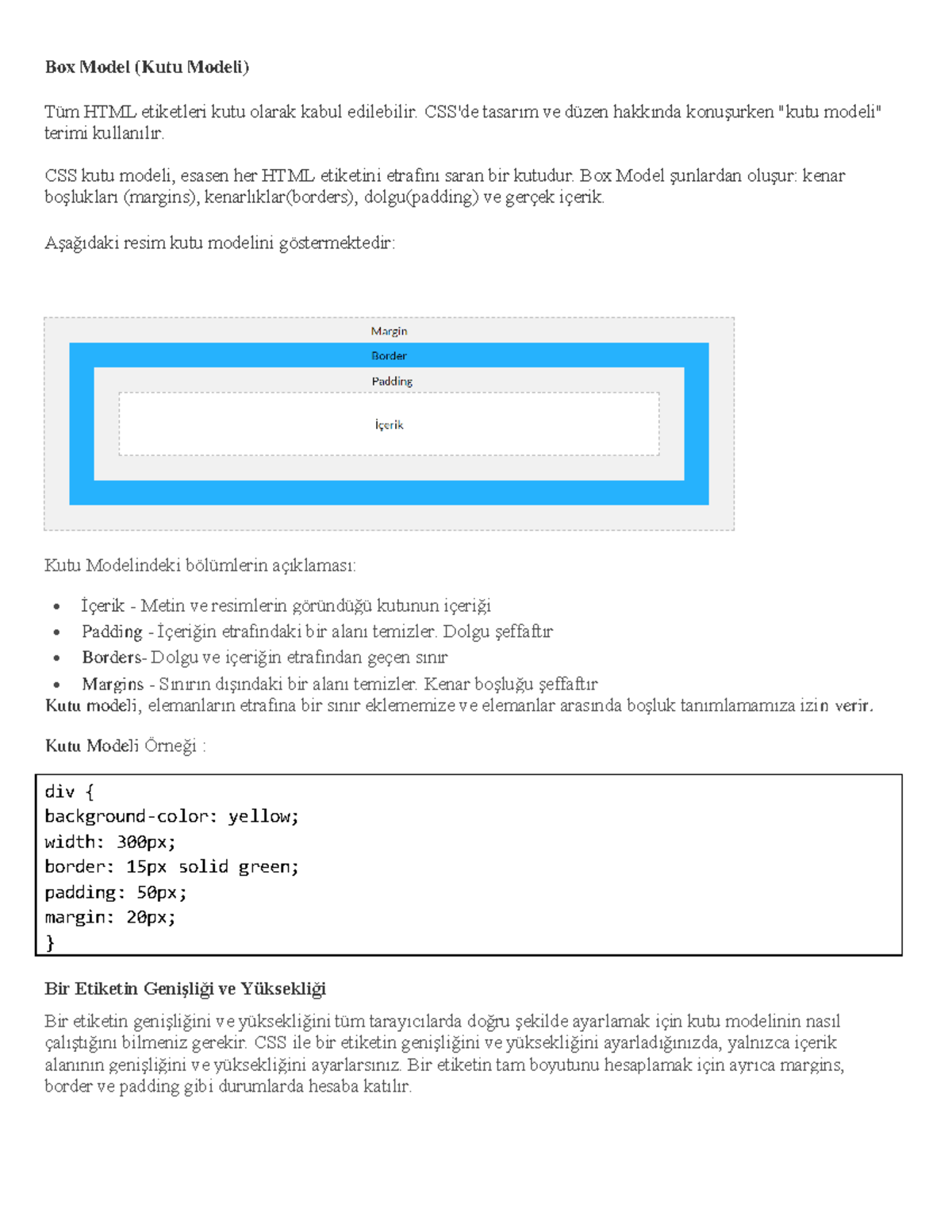 23-24 blm314-internet teknolojileri 7 hafta ders notlari - Box Model (Kutu Modeli) Tüm HTML ...
