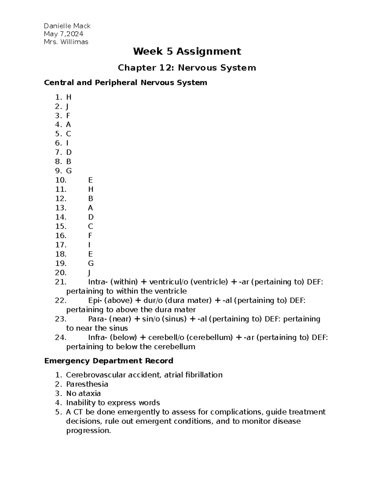 Williams Week 5 Assignment (1) - May 7, Mrs. Willimas Week 5 Assignment ...