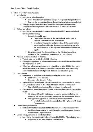 Law Reform Clinic - Example Portfolios - Workbook: Plan, Progress ...