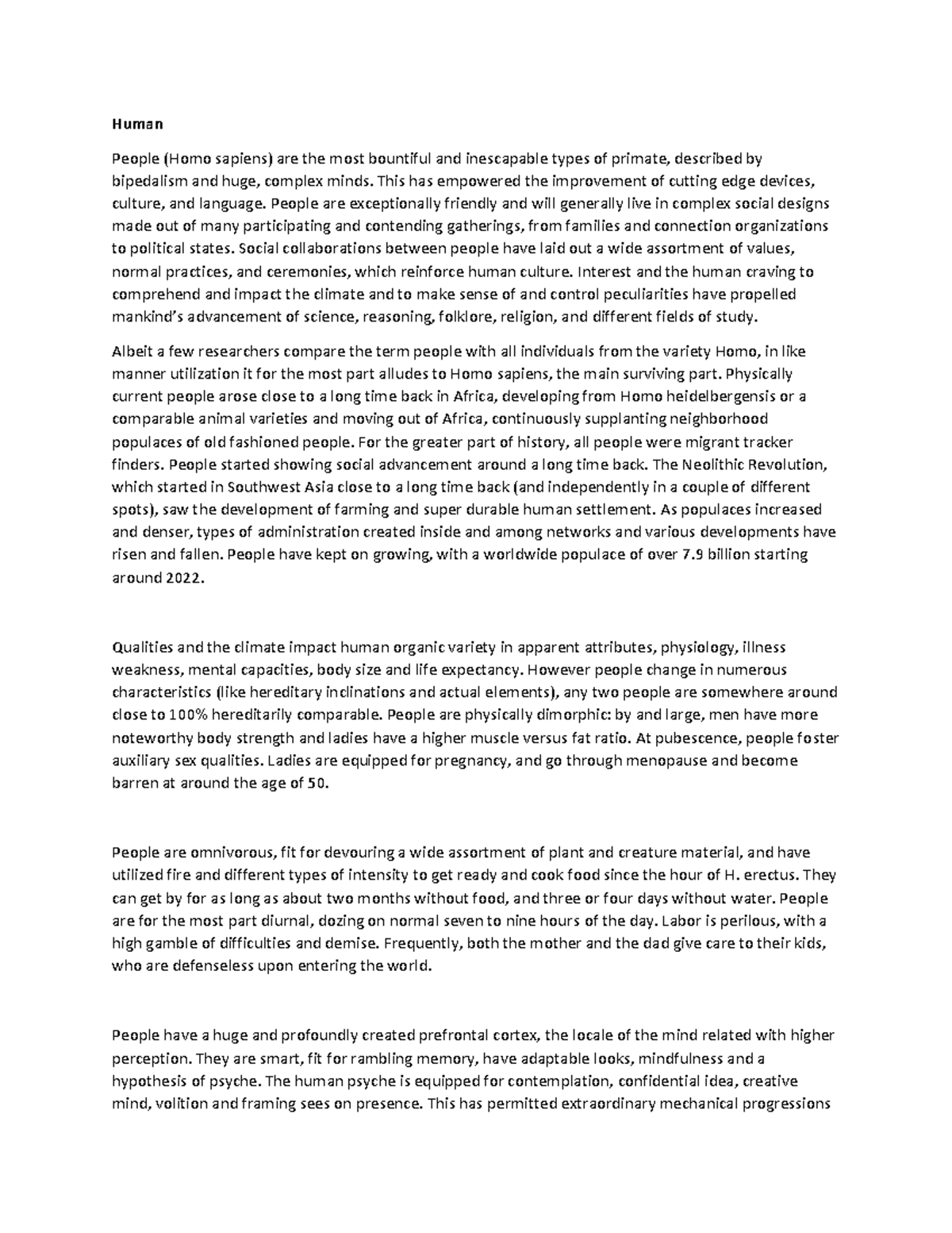 Human - Useful - Human People (Homo sapiens) are the most bountiful and ...