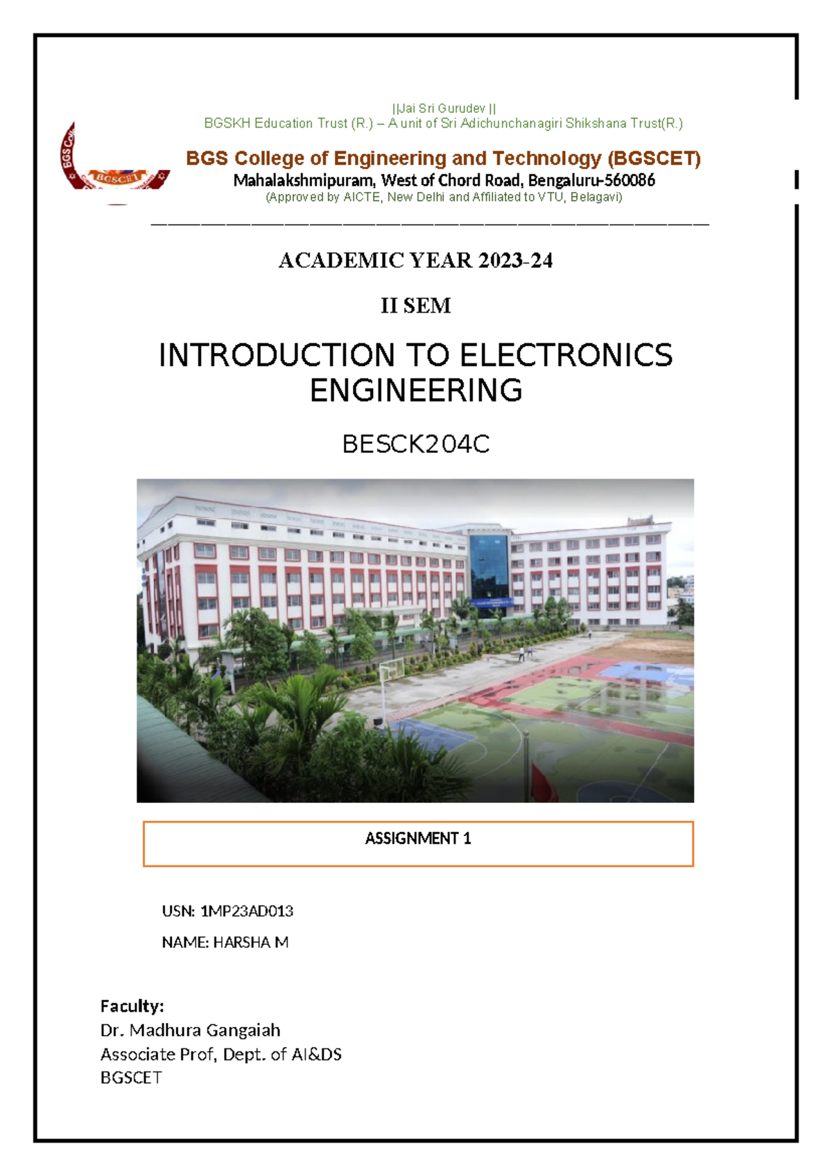 Front sheet EC assignment ...