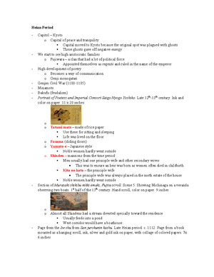 Heian Period Pt2 - Lecture notes for the course with Dr. Cynthia Bland ...