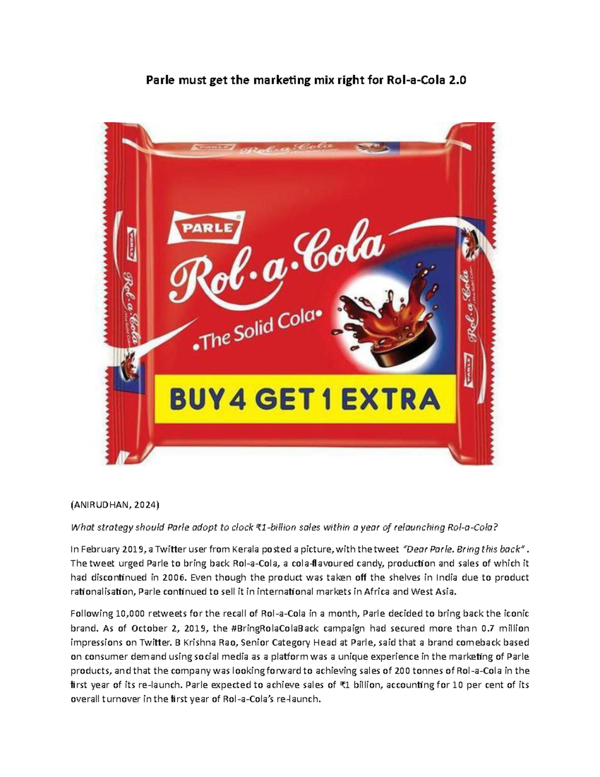 ROLA COLA CASE Study - csdfwfwegwwwwwwwwwwwwwwwwwwwwwwwwwwwwwwwwwwwww ...