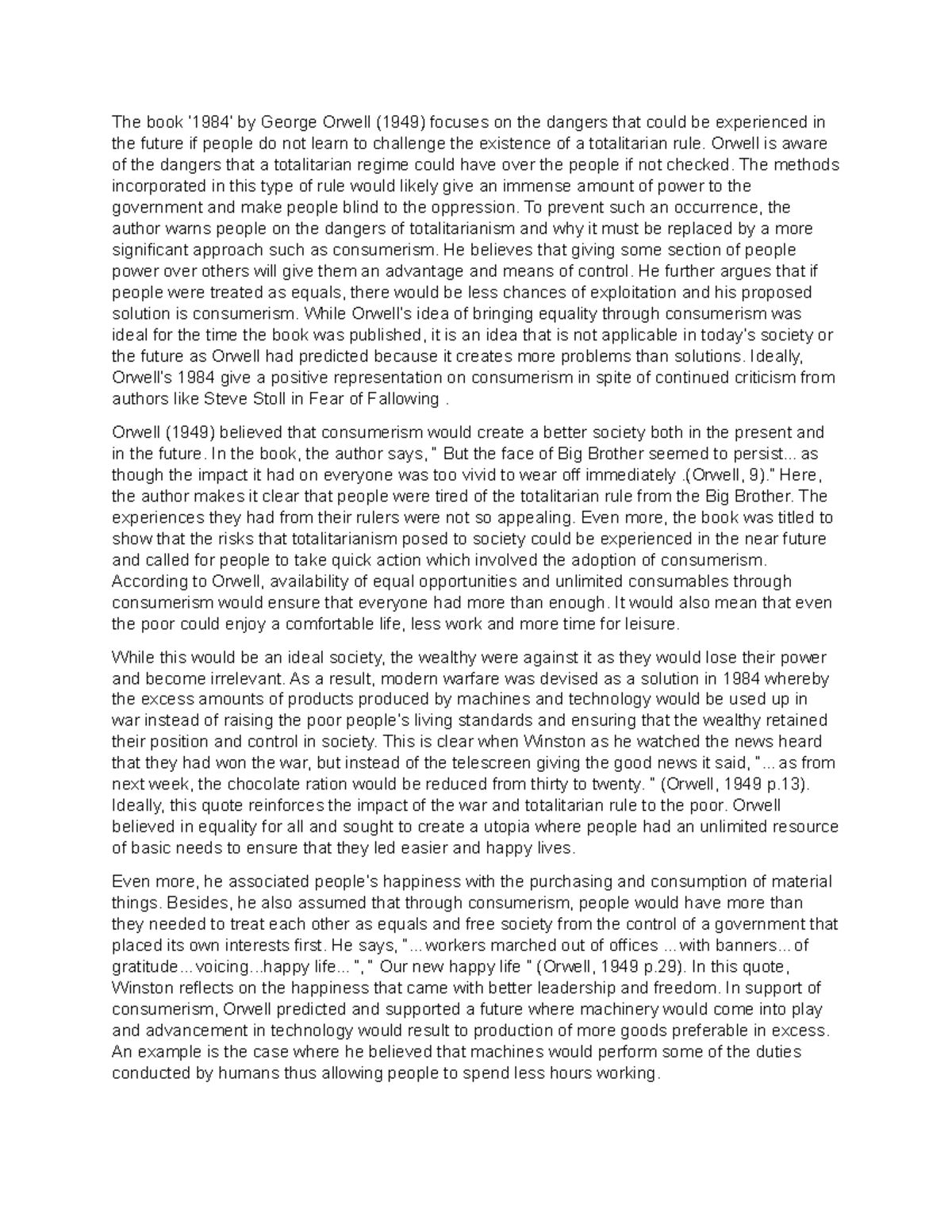 1984 draft 7 - critically analyzing 1984 book - The book ‘1984’ by ...