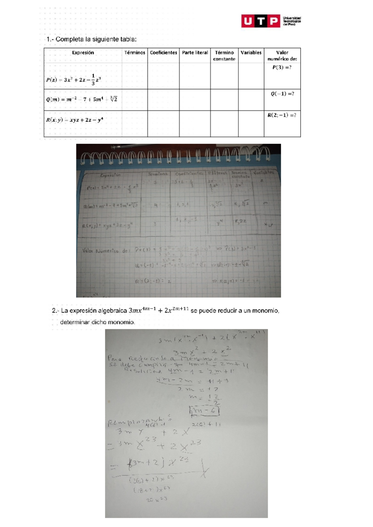 Matematica, Terminos Algebraicos Ivqjdz - Suma, resta multiplicación y ...