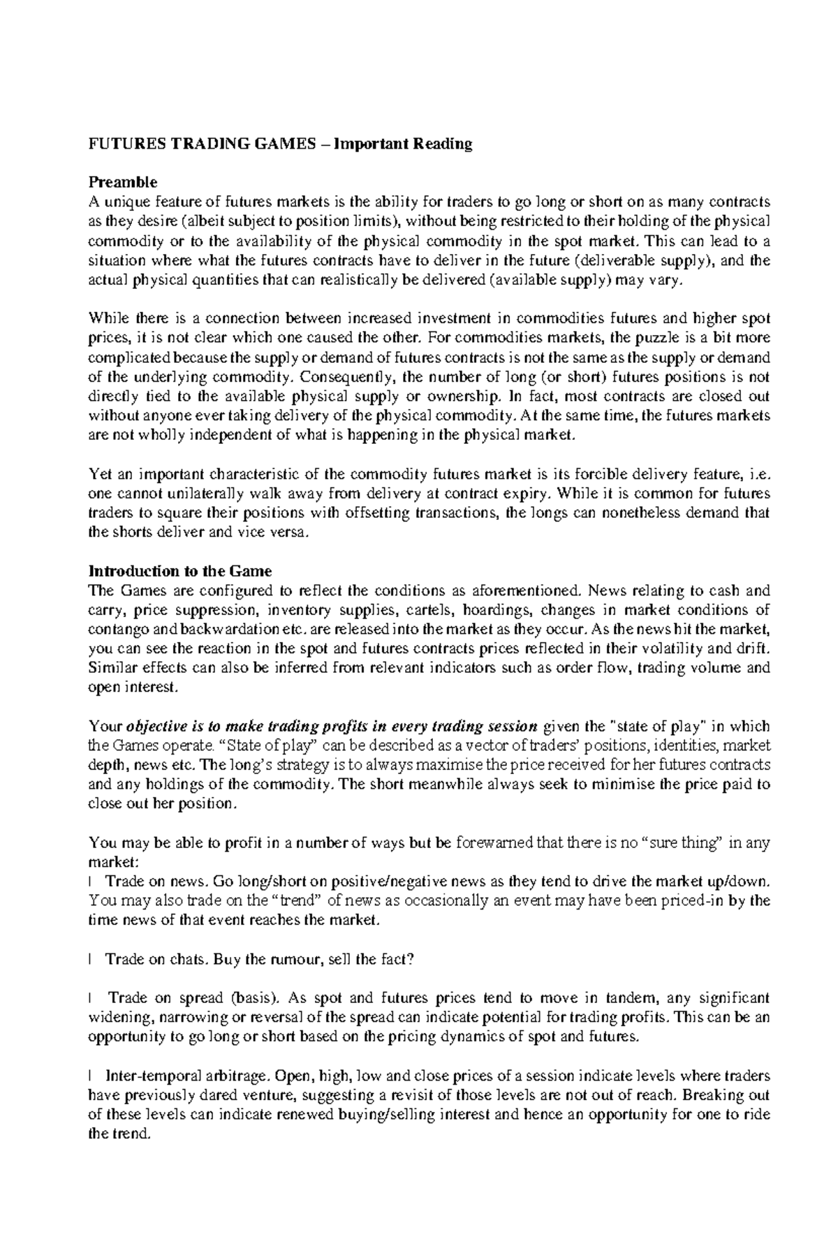 Futures Trading Games Important Reading ACCTFIN 7001 Adelaide futures-trading-games-important-reading-acctfin-7001-adelaide