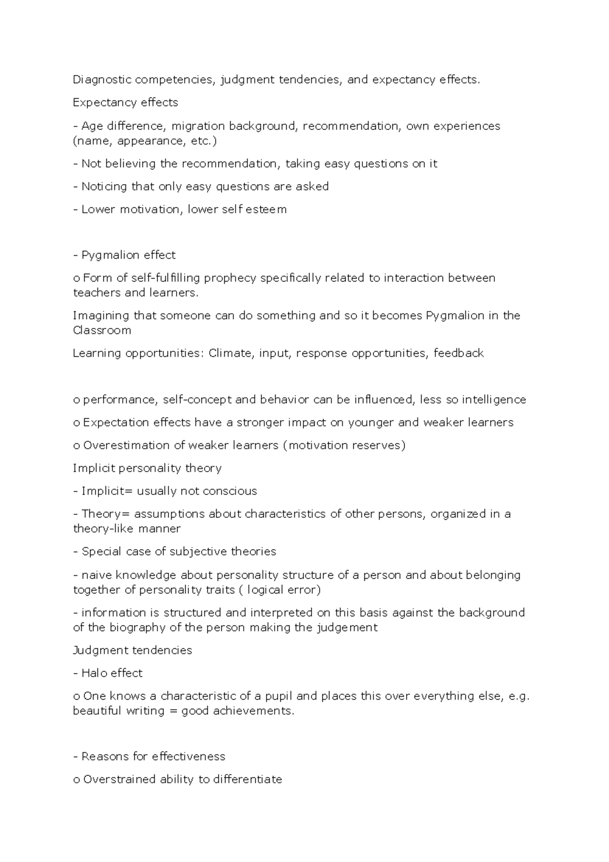 Diagnostic competencies - Expectancy effects Age difference, migration ...