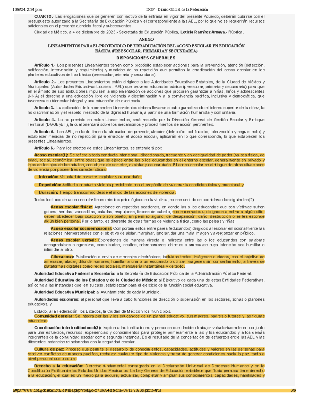 1 Acuerdo 14 12 23 acoso escolar art 1 47 240624 214918 - CUARTO.- Las erogaciones que se ...