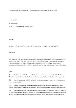 Family law - unit 3 - Marriage - Unit 3 MARRIAGE Aim of the Unit The ...