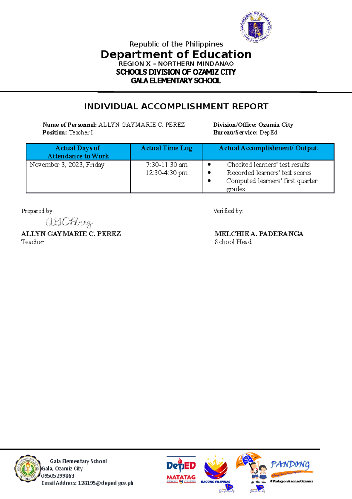 Grade-2-NOV - making memorable - Republic of the Philippines Department ...
