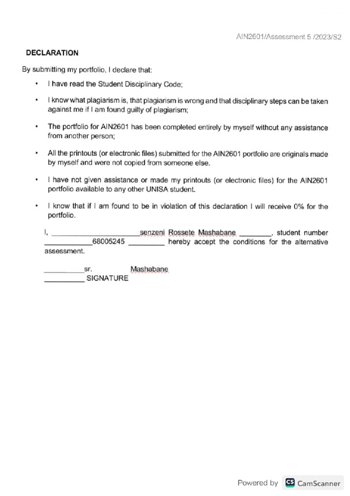 Declaration form - Notes - Studocu