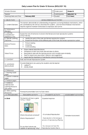 A Sample LP P - Lesson plan in PE - UNIVERSITY OF ANTIQUE COLLEGE OF ...