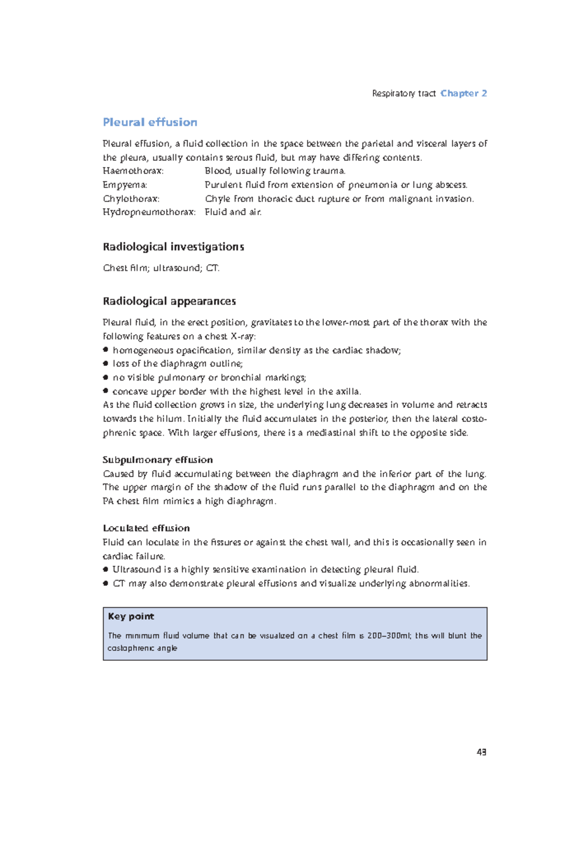 Radiology Lecture Notes pdf (15) - Respiratory tract Chapter 2 43 ...