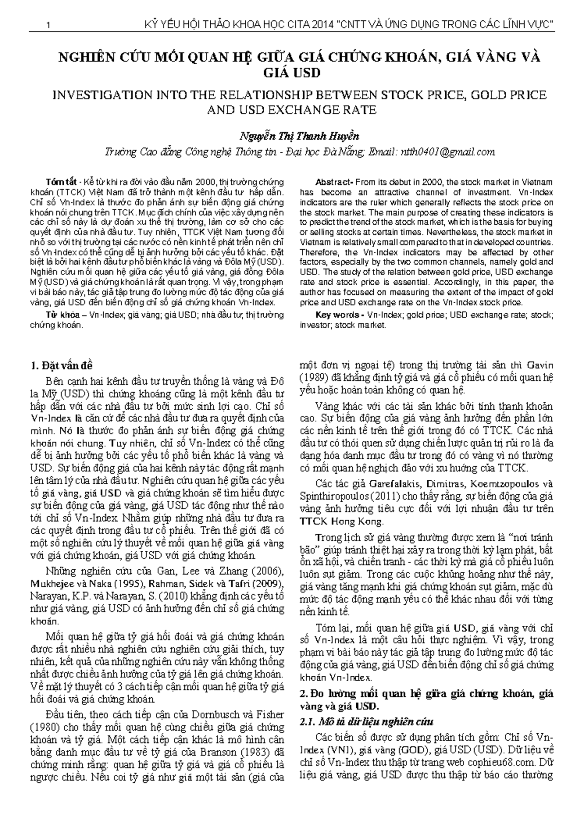 Ful - Phương pháp NCKH - 1 KỶ YẾU HỘI THẢO KHOA HỌC CITA 2014 “CNTT VÀ ...