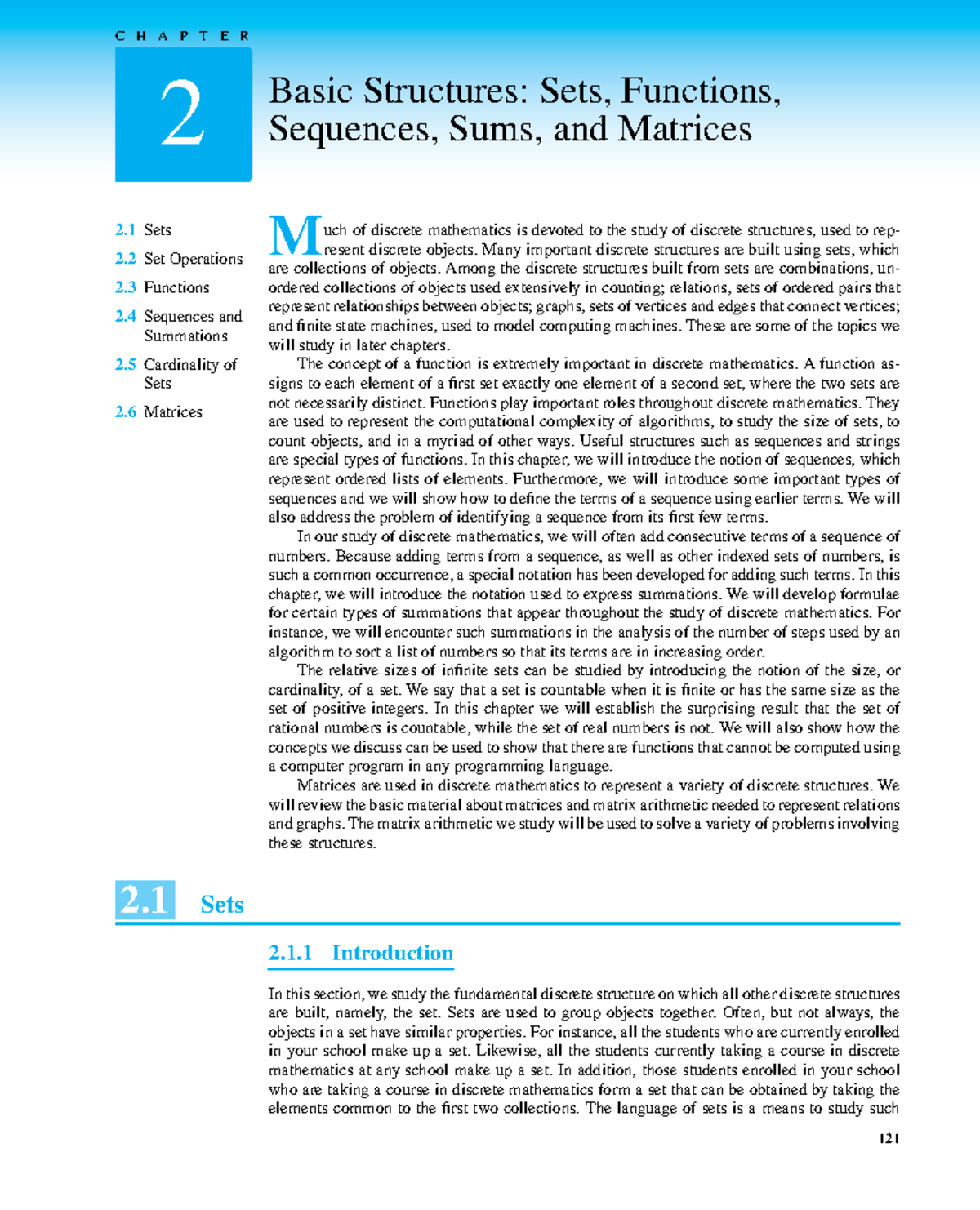 Set func - 2 C H A P T E R Basic Structures: Sets, Functions, Sequences, Sums, and Matrices 2 ...