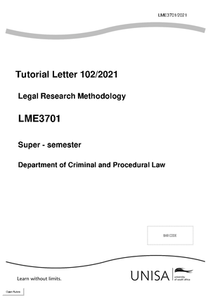 Tutorial Letter 302 - LLBALLF/302/4/ 1 Tutorial Letter 302/4/ School of ...