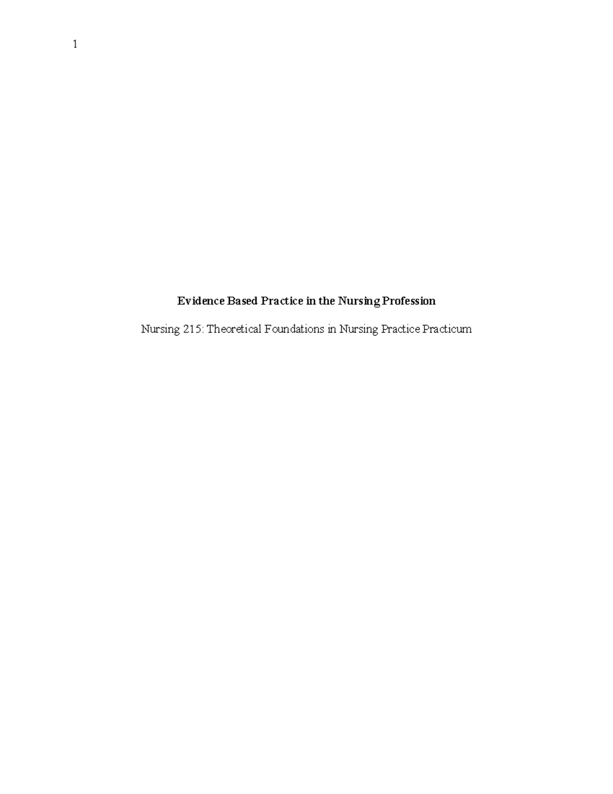 QSEN EBP Paper Final - Essay written for quality and safety education ...