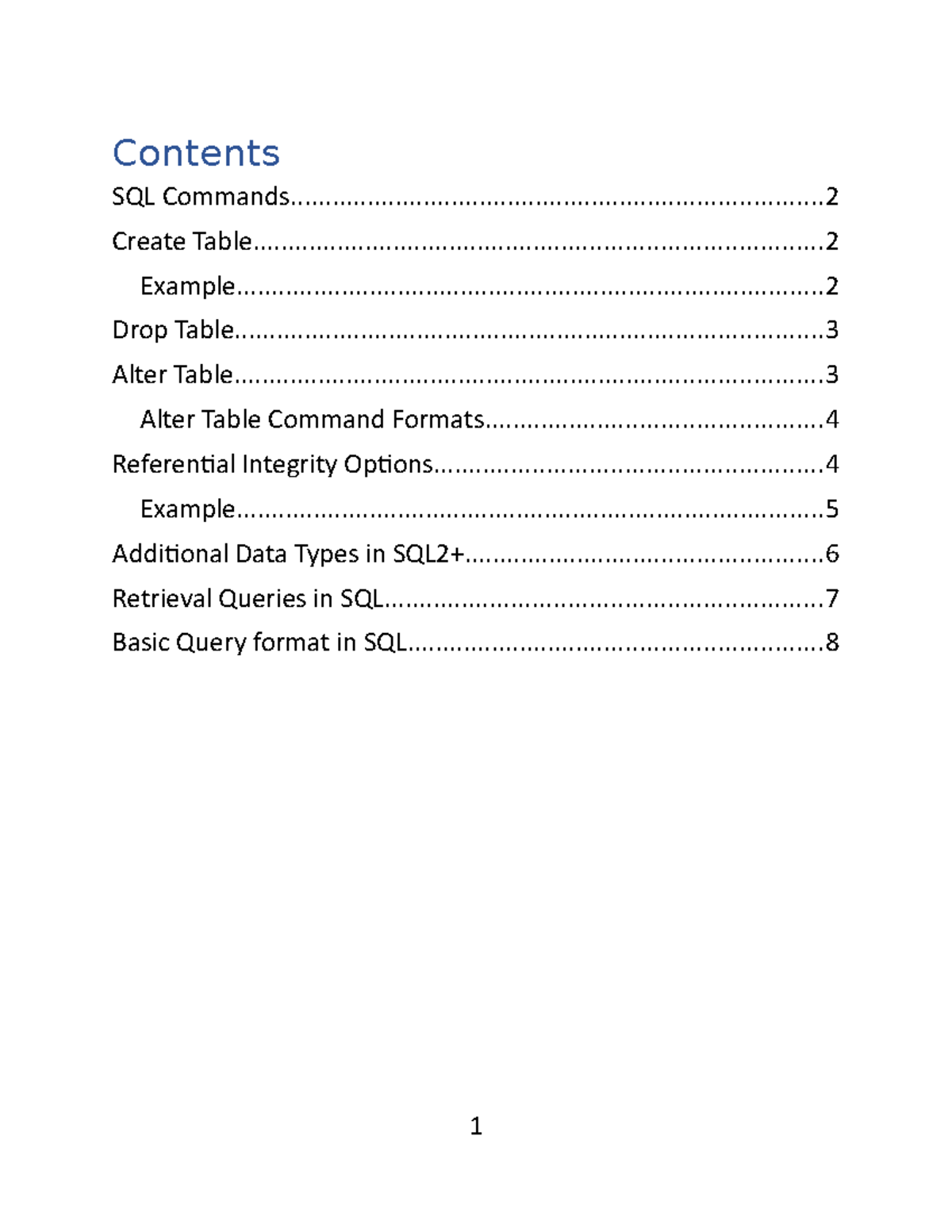 DB L8 Basic SQL Commands - Contents SQL - Studocu