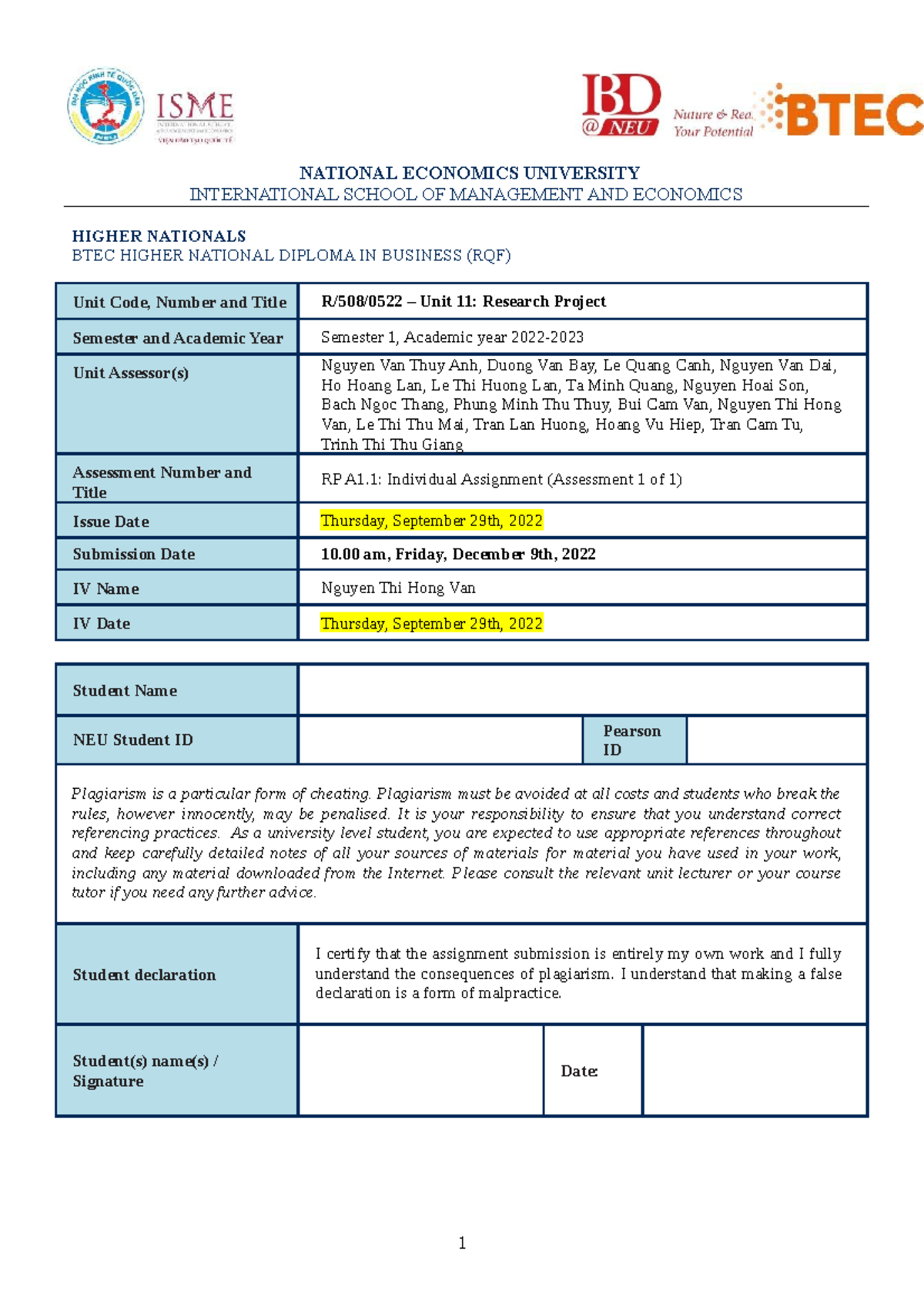 RP-Final Report-S1 22.23 - NATIONAL ECONOMICS UNIVERSITY INTERNATIONAL ...