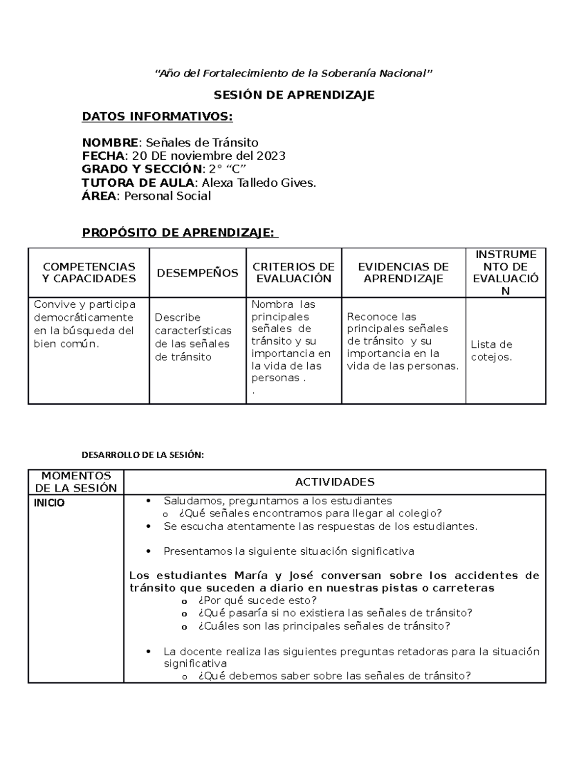 Se Ñalles DE Transio - Señales de tránsito - “Año del Fortalecimiento ...