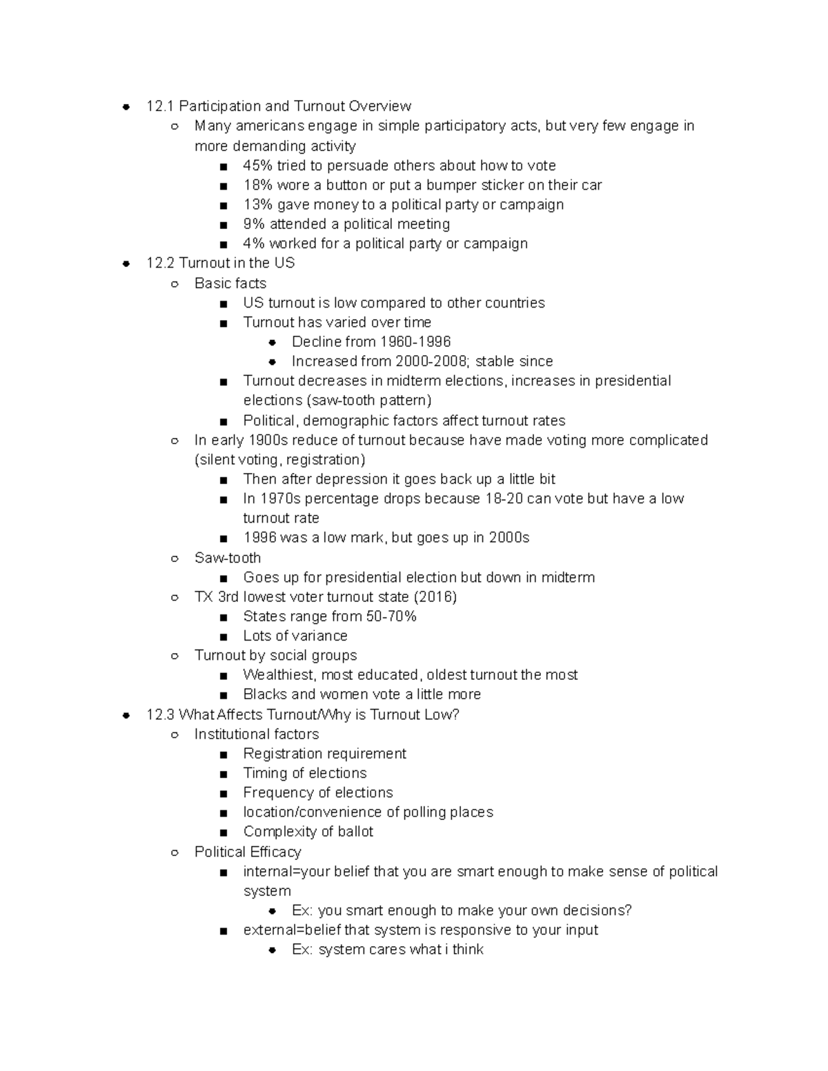 Module 12 Lecture - 12 Participation and Turnout Overview Many ...
