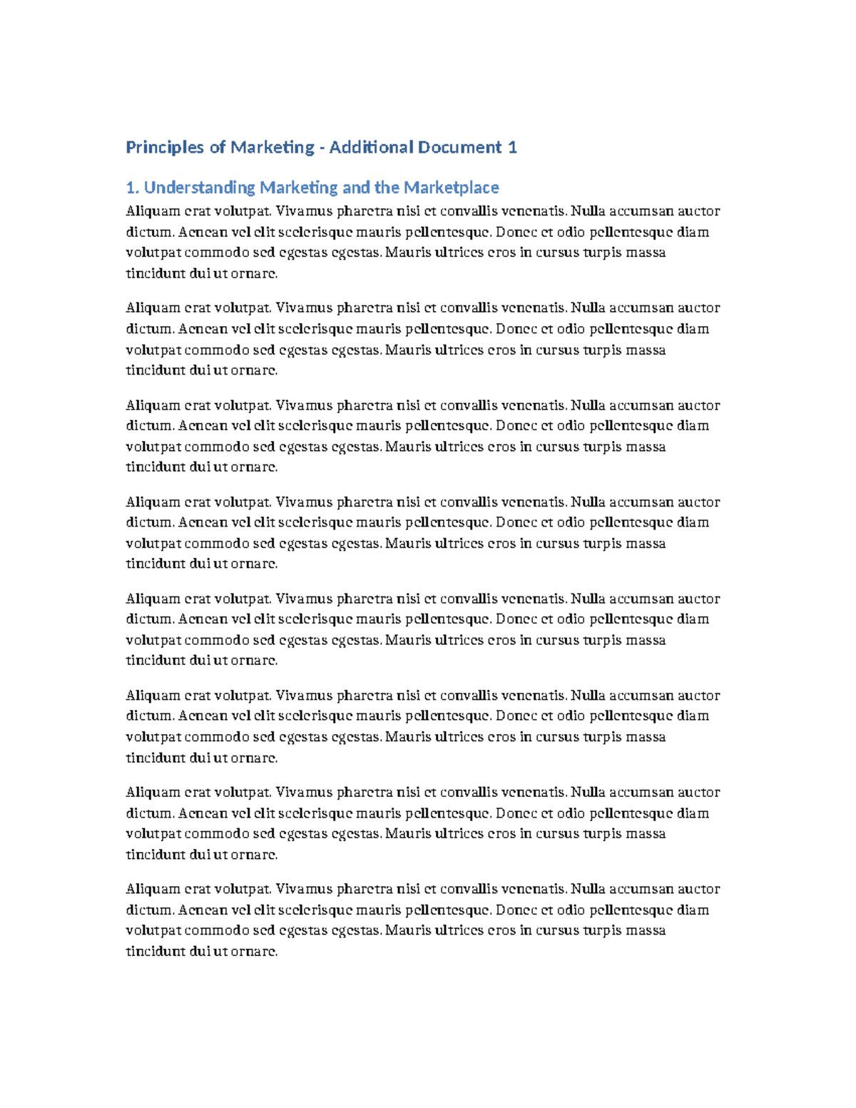 Marketing Principles Additional Document 1 - Principles of Marketing ...